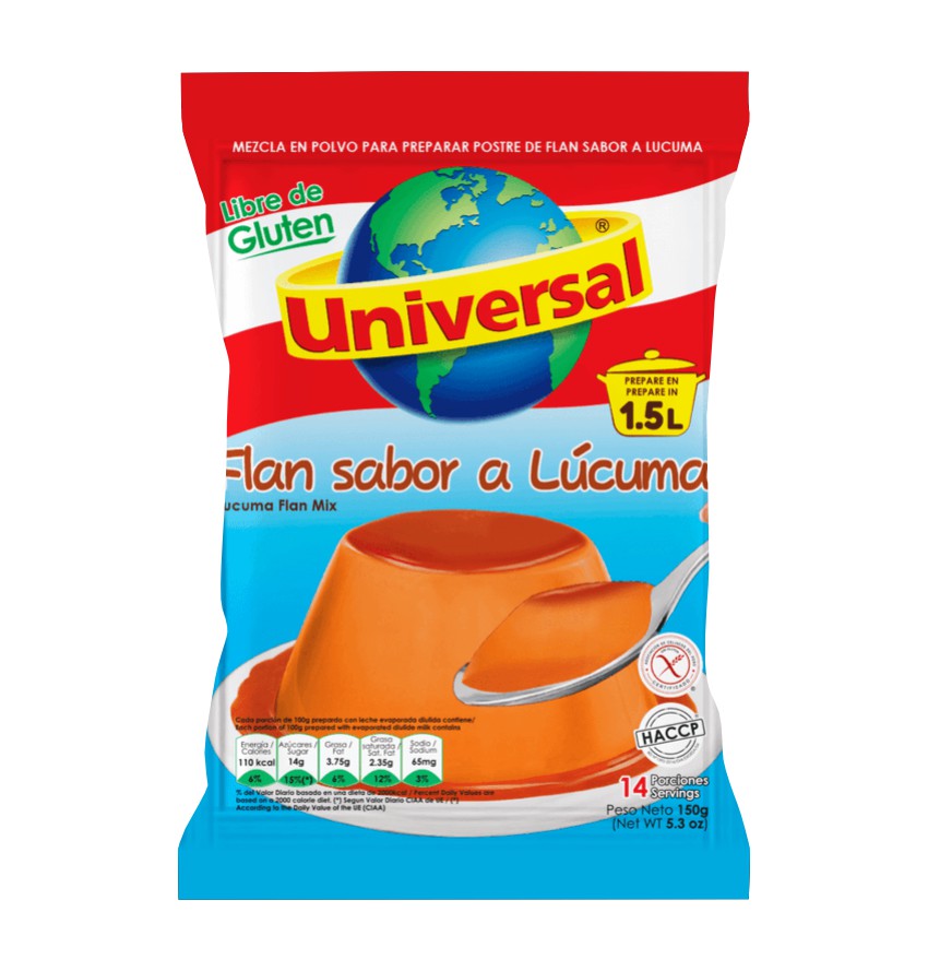 Universal lucuma flavored flan 150G – Inka Green